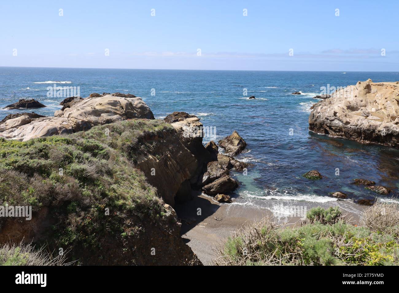 Rocks, beaches, and sky in Point Lobos State park in California Stock ...
