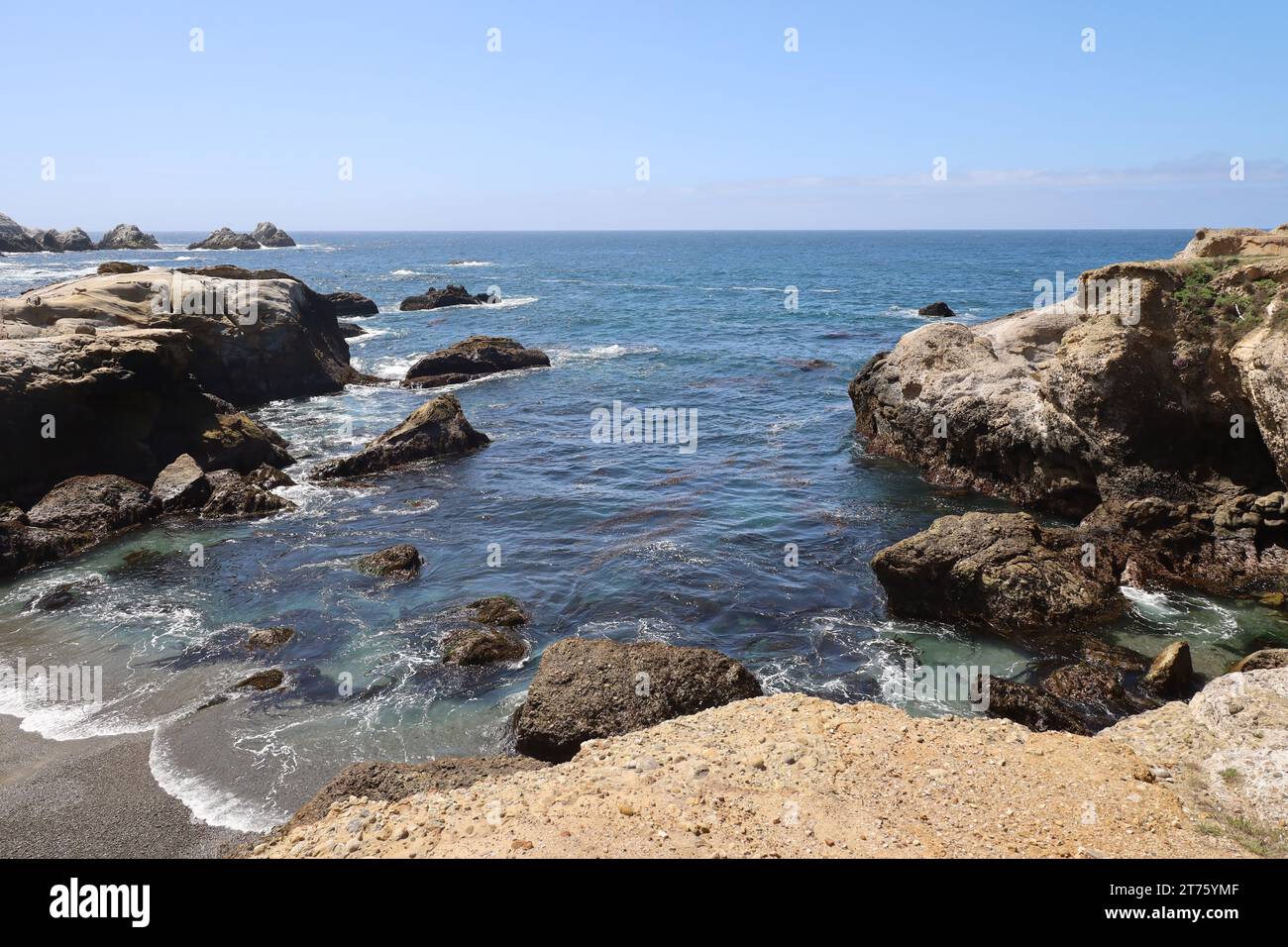 Rocks, beaches, and sky in Point Lobos State park in California Stock ...