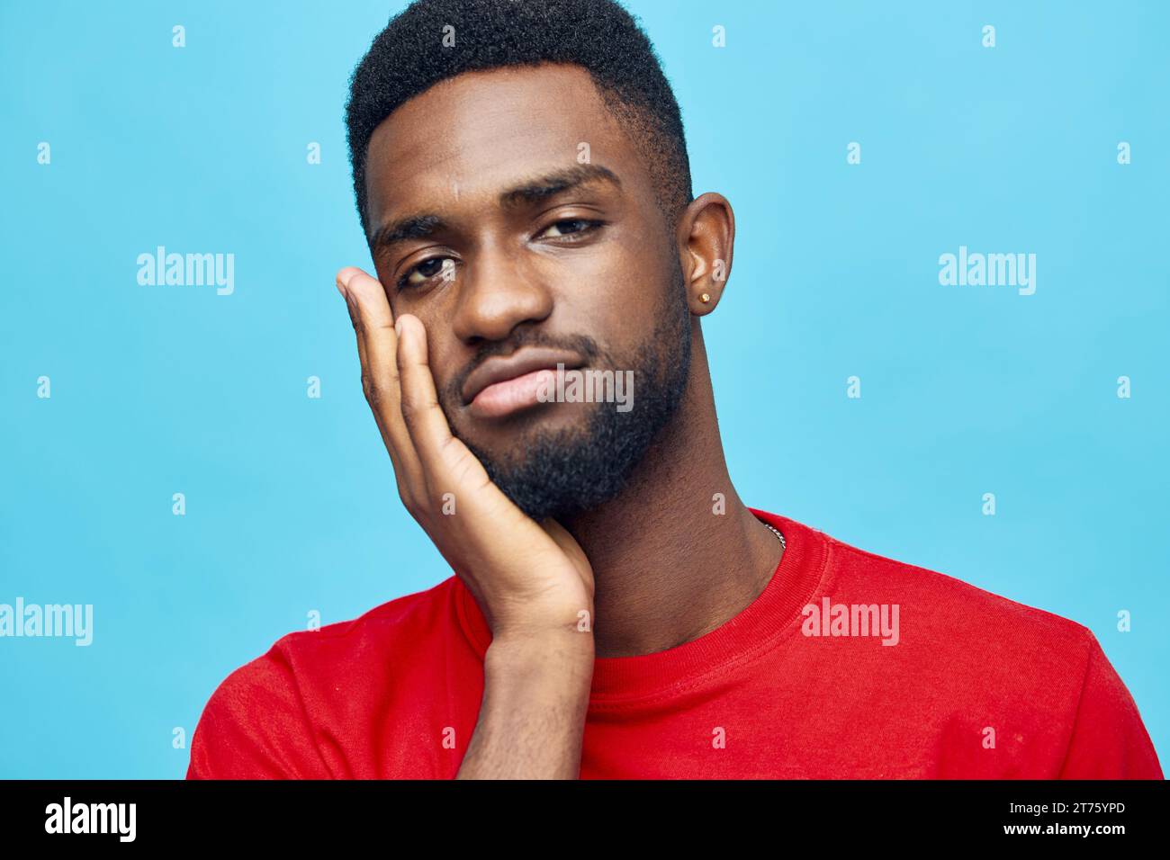 american man face black guy american african fashion red model blue ...