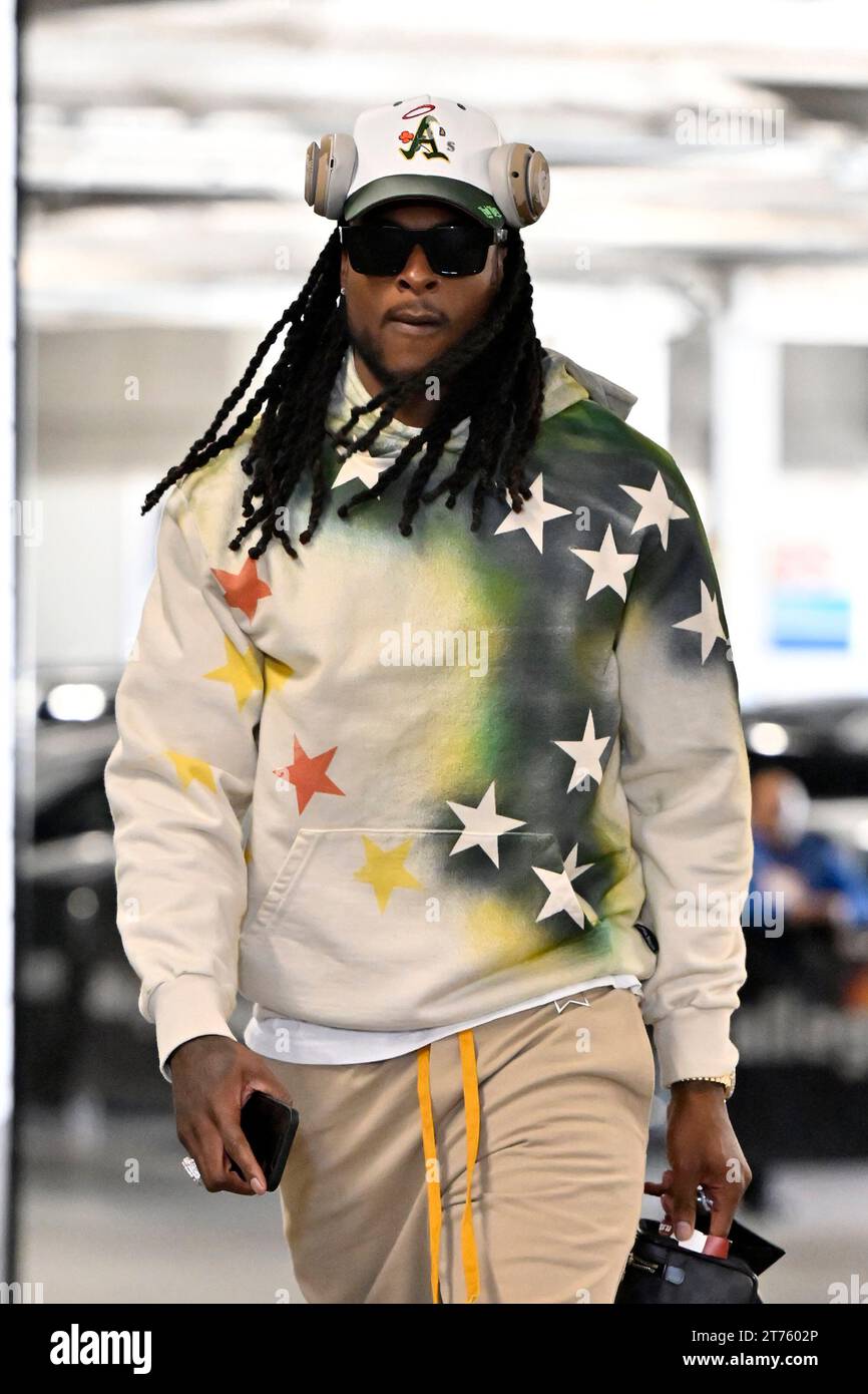 Las Vegas Raiders wide receiver Davante Adams arrives before the start ...