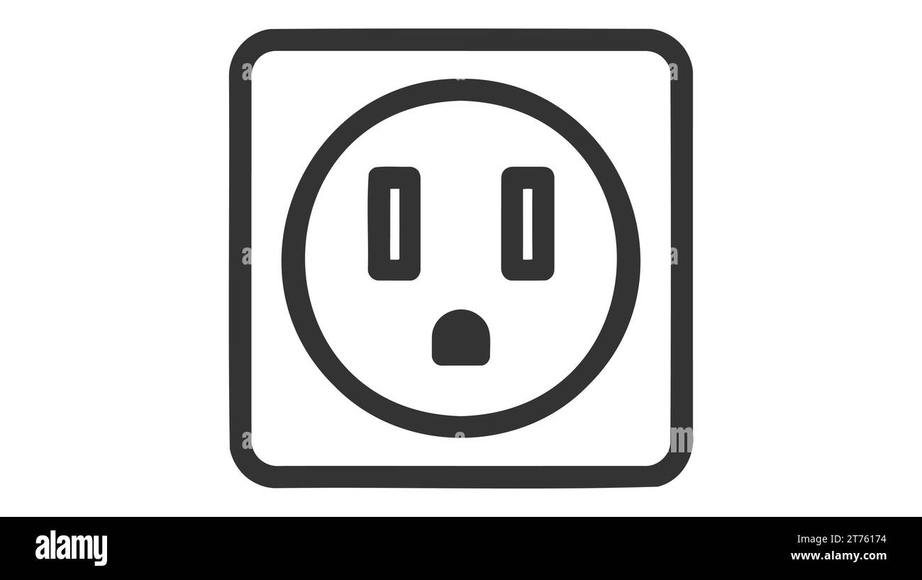 Electric Outlet Icon. Bold outline design with editable stroke width ...