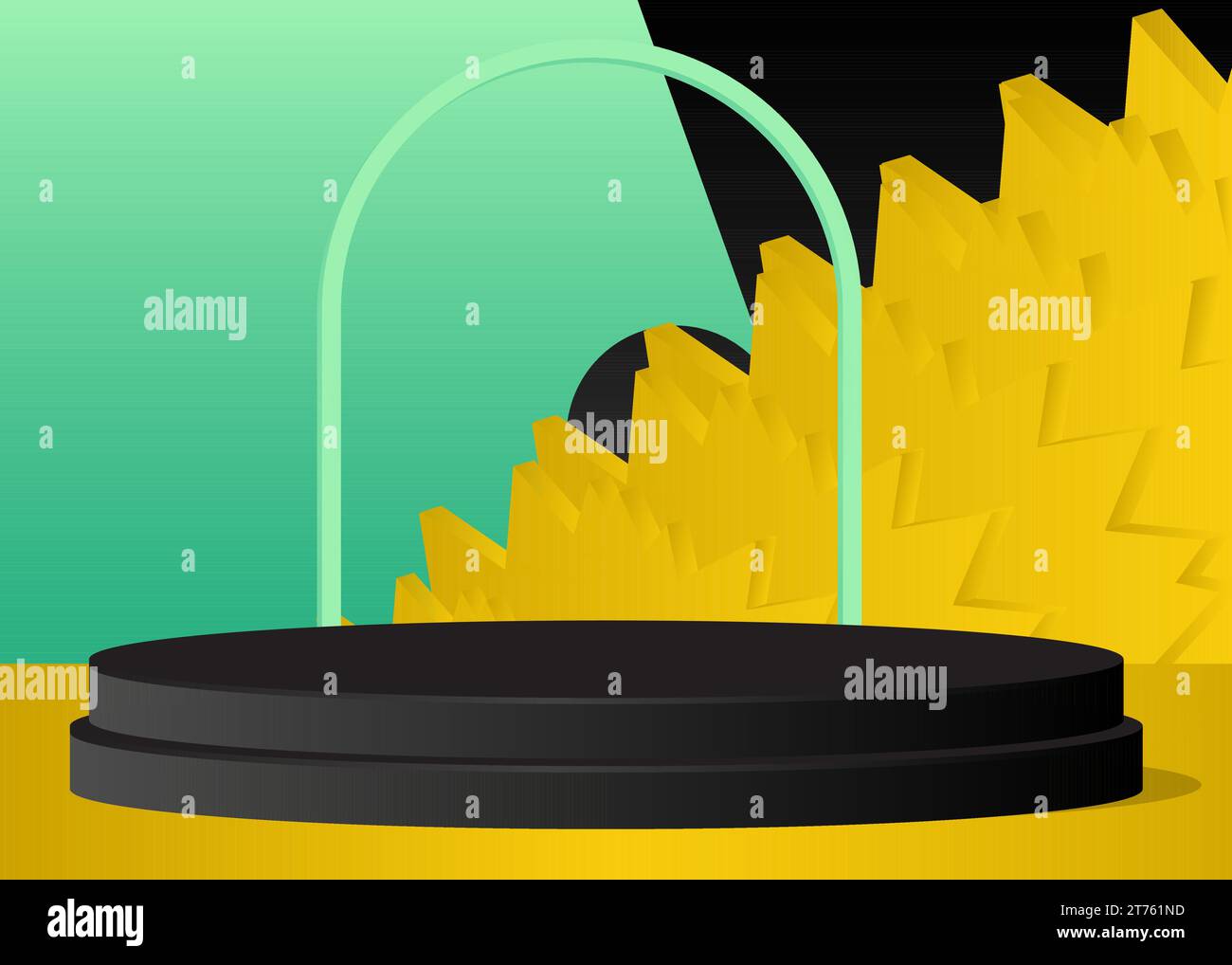 Black, Turquoise and Yellow Mockup product display. Vector minimal ...