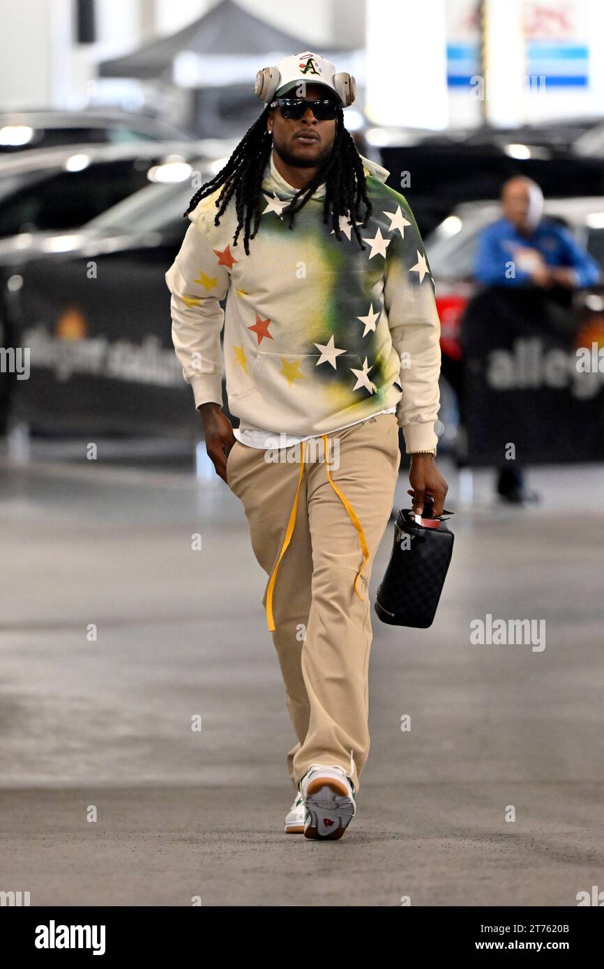Las Vegas Raiders wide receiver Davante Adams arrives before the start ...