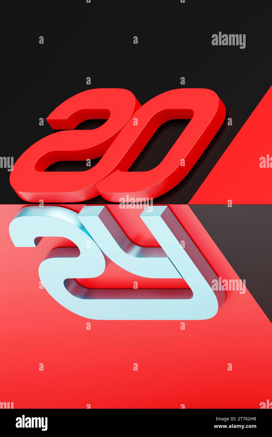 Calendar header number 2024 on colorful background. Happy new year 2024 ...