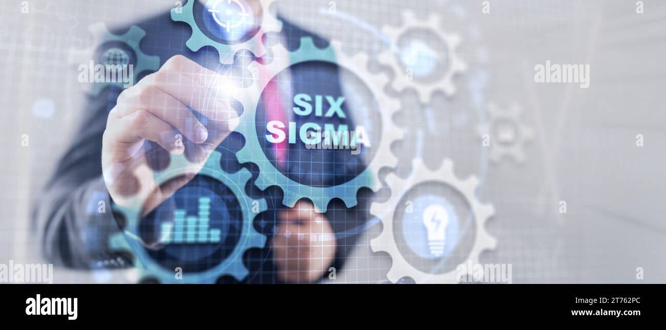 Six Sigma Manufacturing Quality control. Process improving concept ...