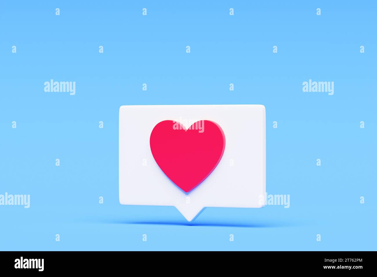 3d illustration Heart text box, heart icon, social media love ...