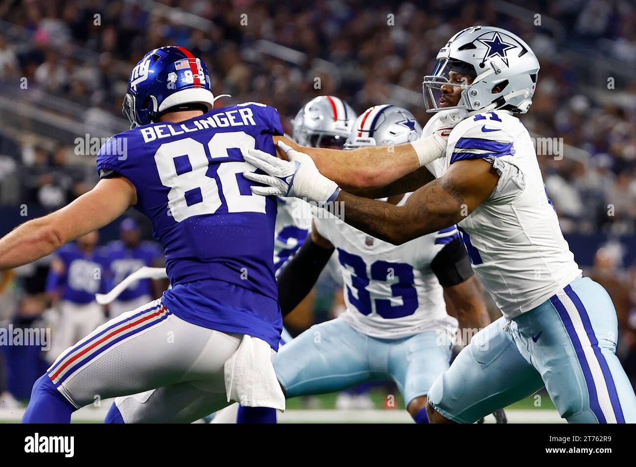 Dallas Cowboys linebacker Micah Parsons (11) works against New York ...
