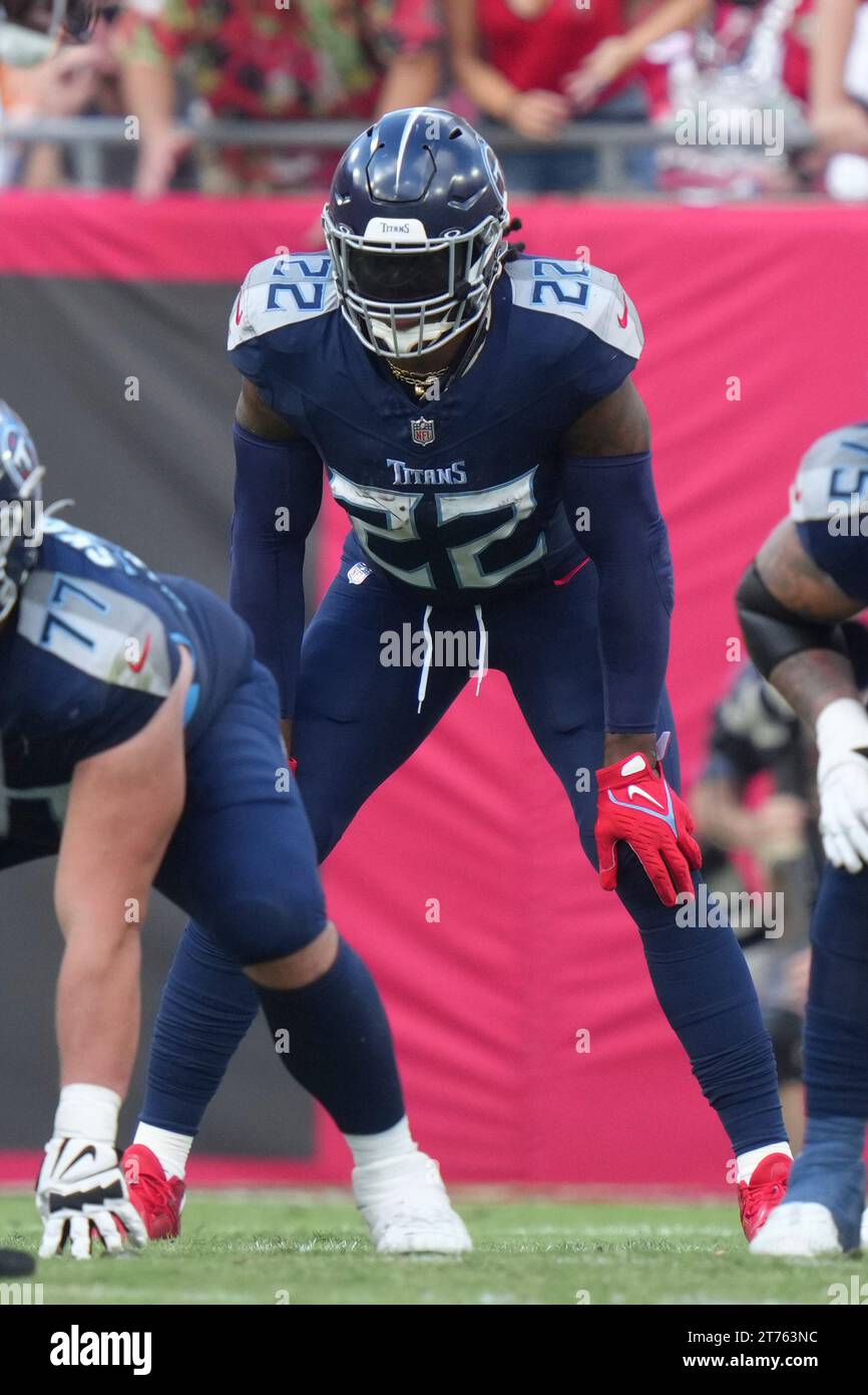 Tennessee Titans running back Derrick Henry (22) lines up in the ...