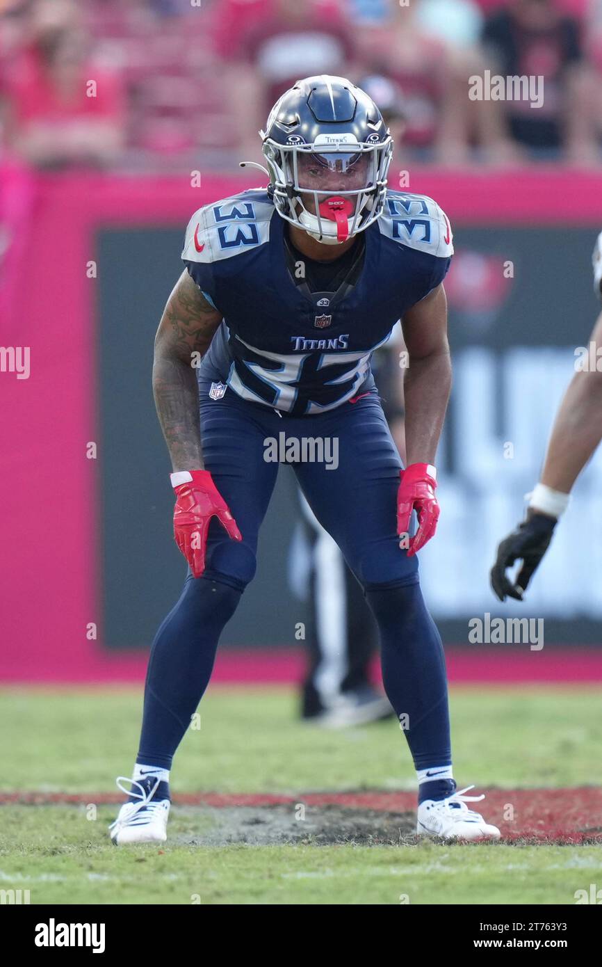 Tennessee Titans cornerback Eric Garror (33) defends in the secondary ...