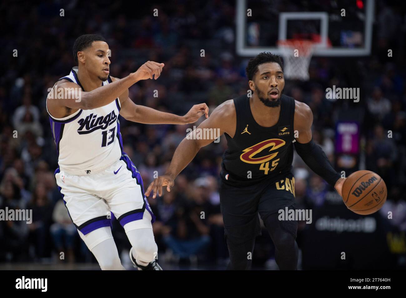 Sacramento Kings forward Keegan Murray (13) defends against Cleveland ...