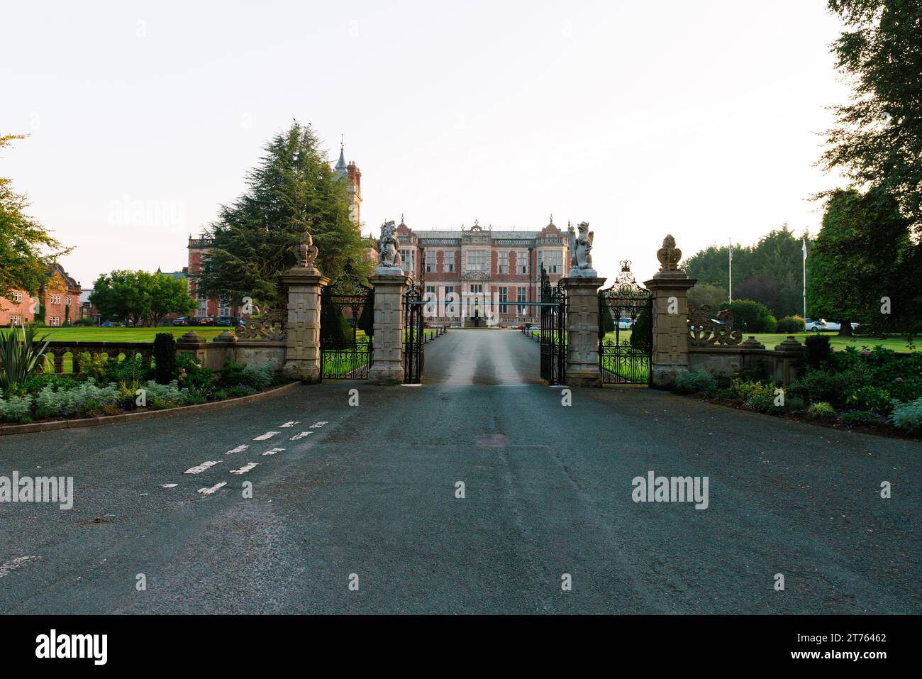 Crewe England Mansion and garden in early sunrise Stock Photo - Alamy