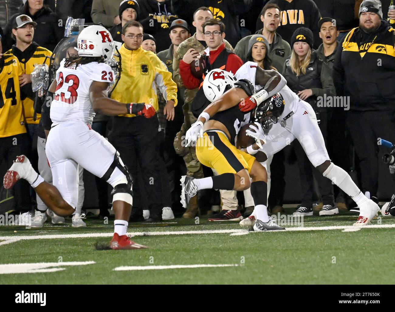 IOWA CITY, IA - NOVEMBER 11: Rutgers linebacker Mohamed Toure (1 ...