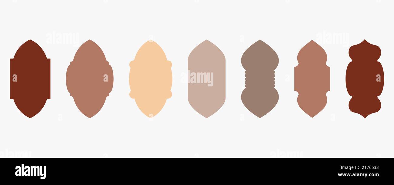 Ramadan shapes of windows and doors design. Islamic arches with Turkish ...