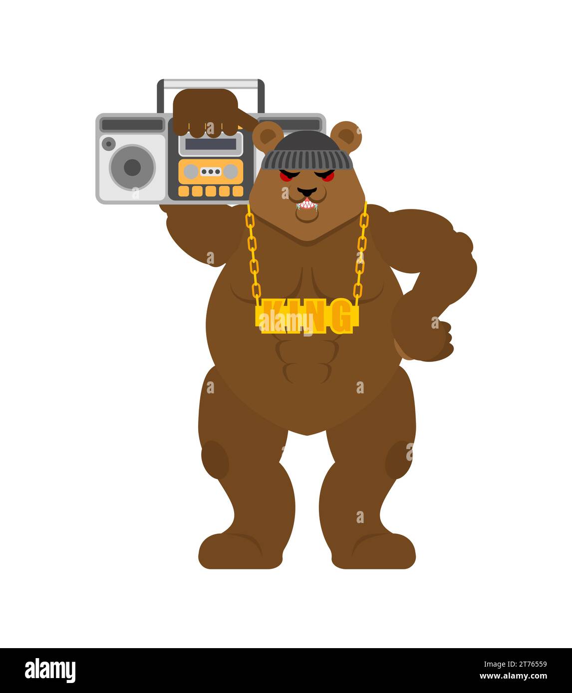 Bear gangster. Cool Beast. SWAG gangsta. Grizzly guy rapper Stock ...