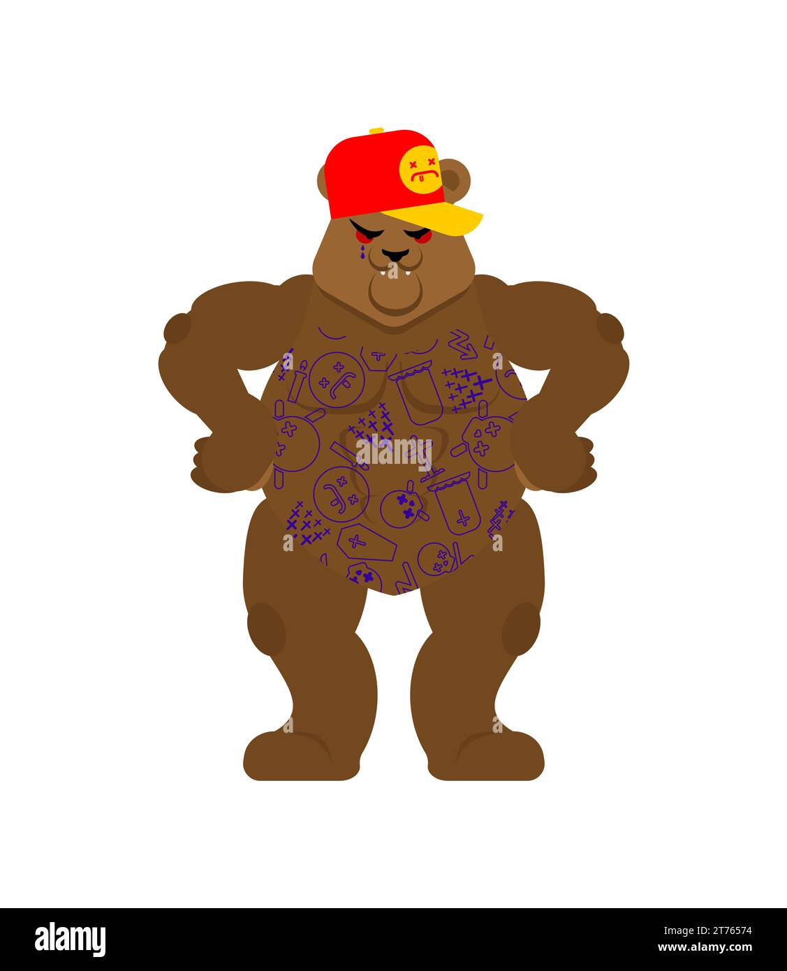 Bear gangster. Cool Beast. SWAG gangsta. Grizzly guy rapper Stock ...