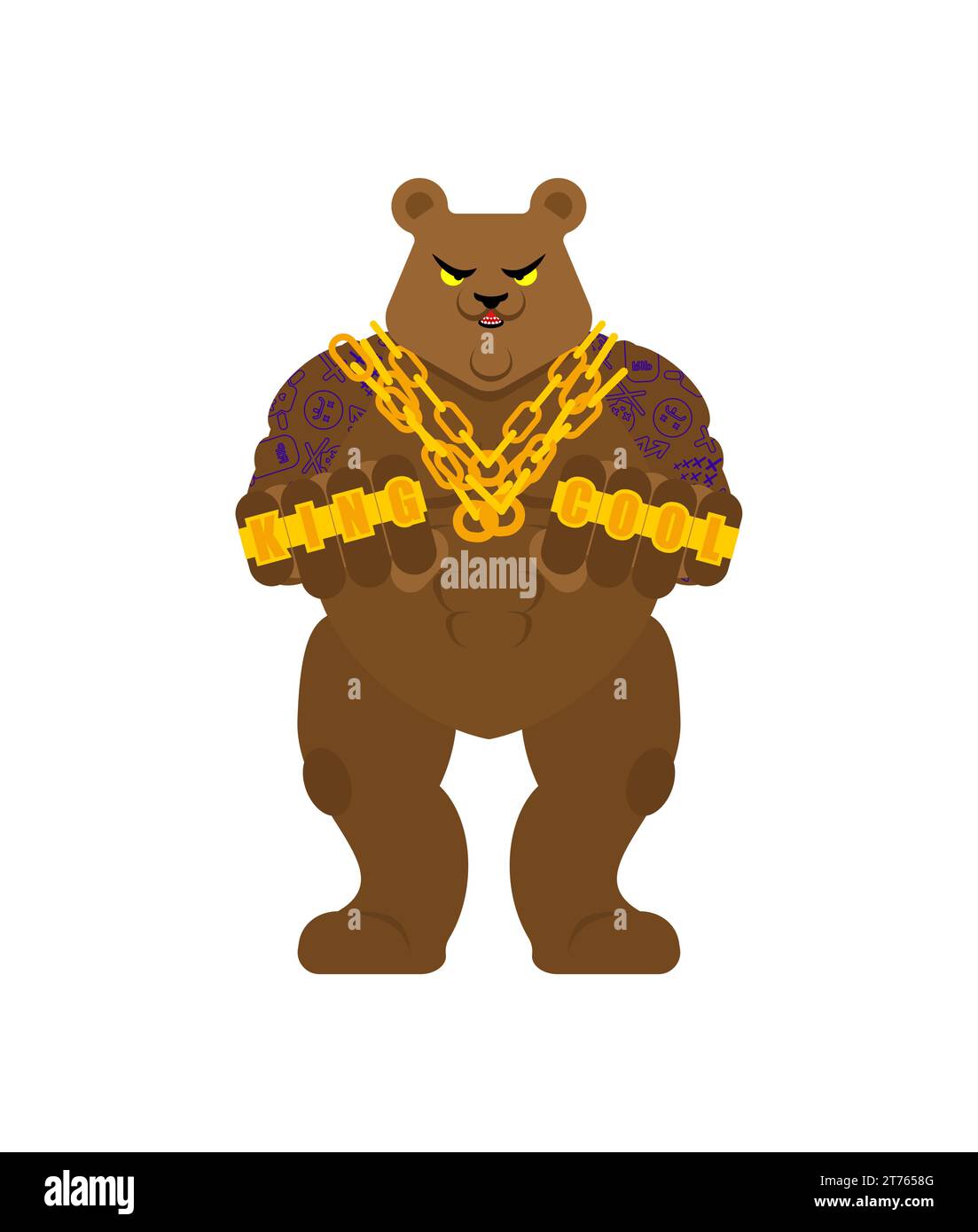 Bear gangster. Cool Beast. SWAG gangsta. Grizzly guy rapper Stock ...