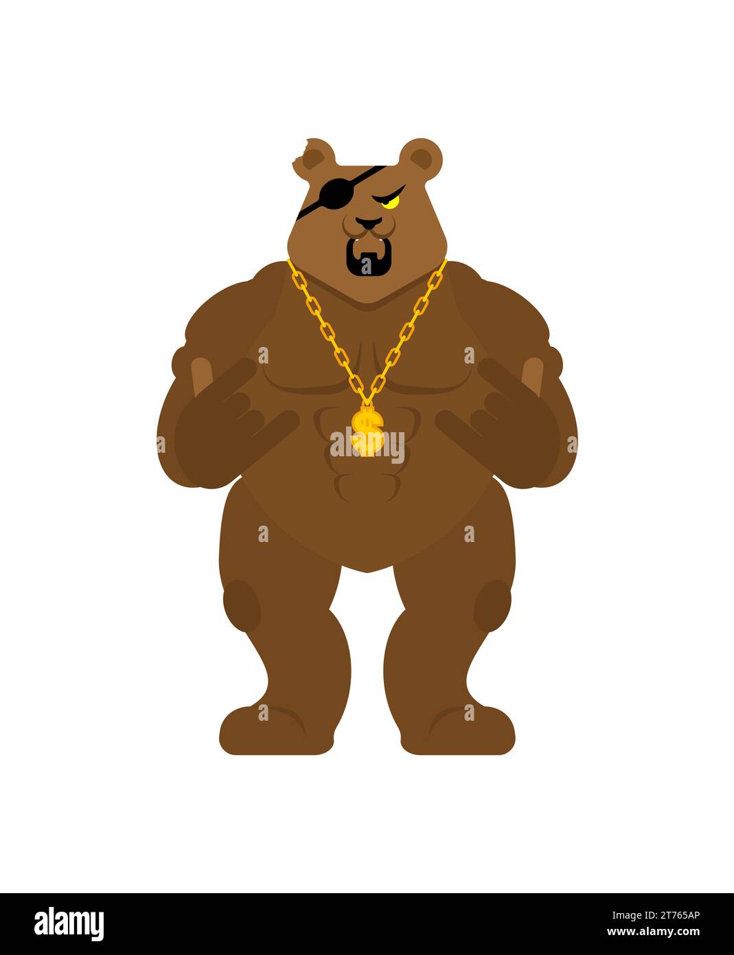 Bear gangster. Cool Beast. SWAG gangsta. Grizzly guy rapper Stock ...