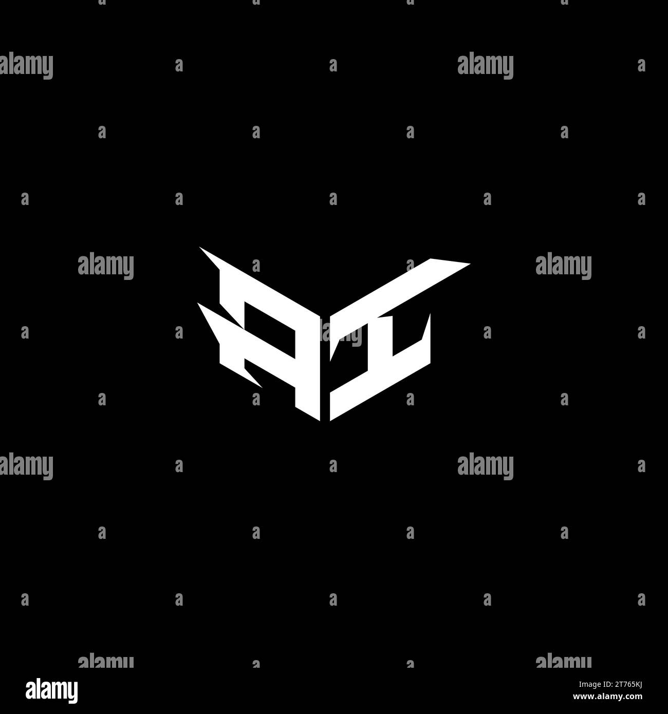 AI Premium emblem logo initial esport and gaming design concept Stock ...