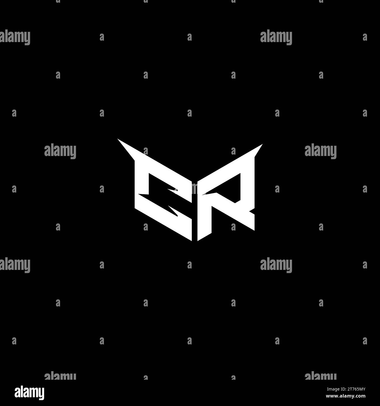 Cr minimal logo design Stock Vector Images - Alamy