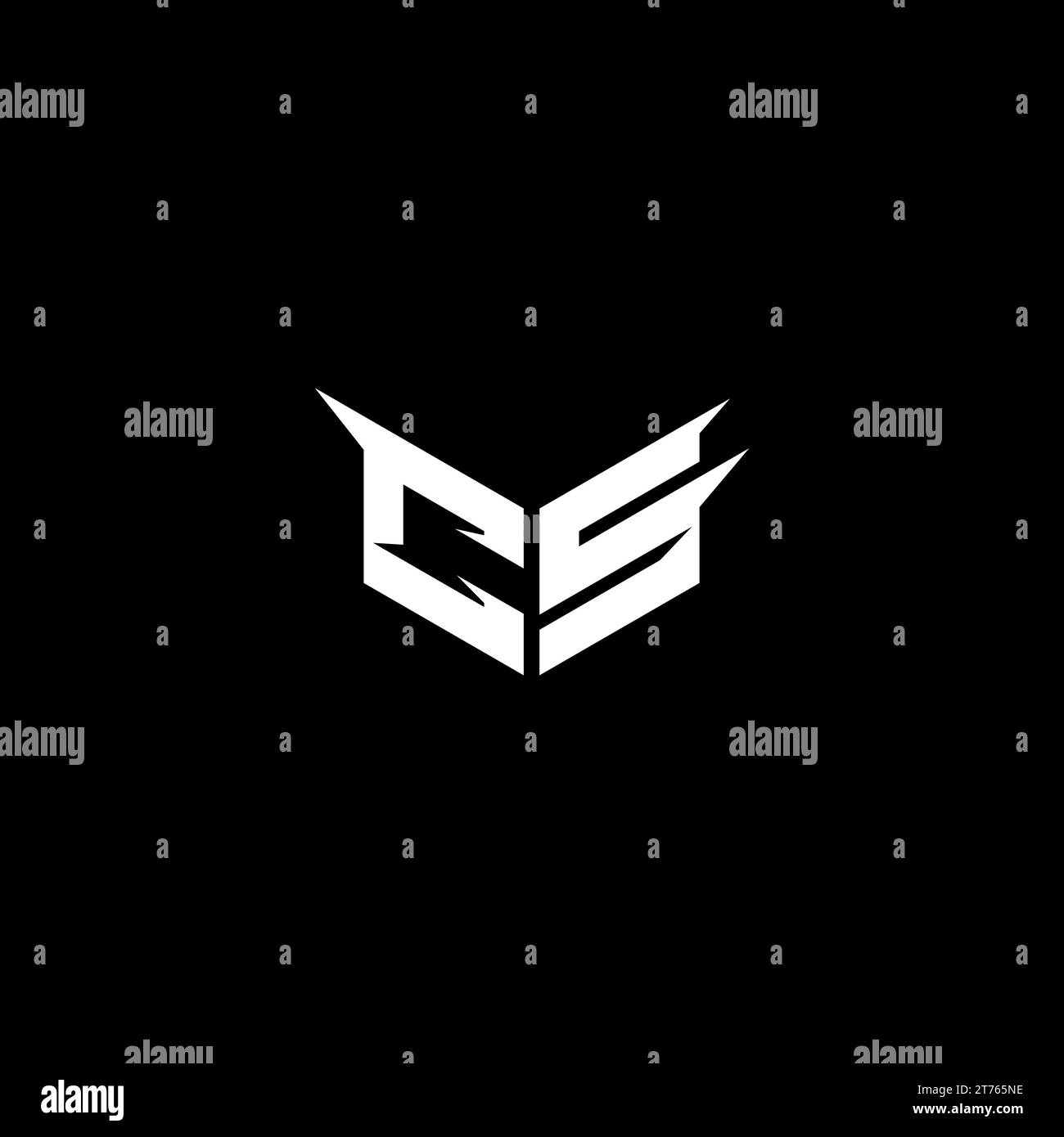 CS Premium emblem logo initial esport and gaming design concept Stock ...