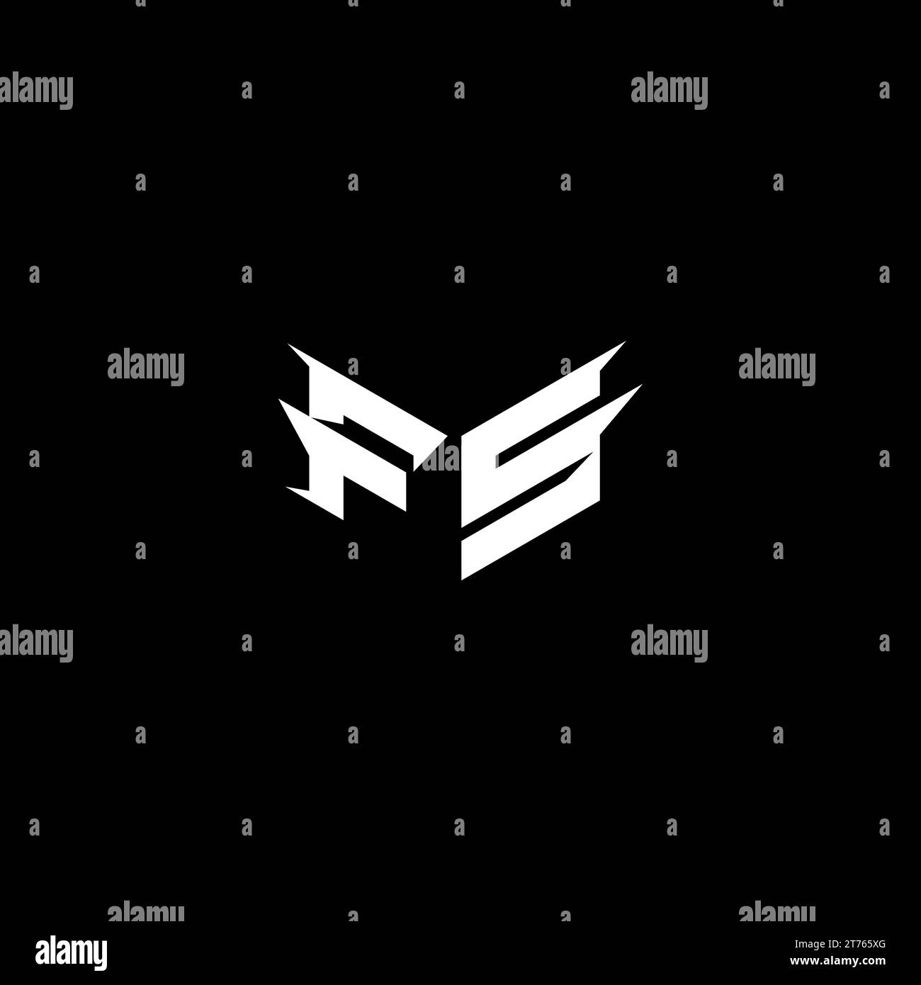 FS Premium emblem logo initial esport and gaming design concept Stock ...