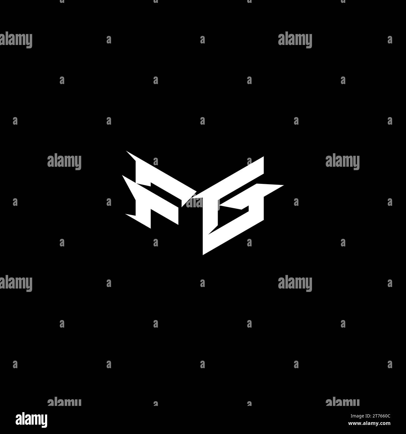 FG Premium emblem logo initial esport and gaming design concept Stock ...