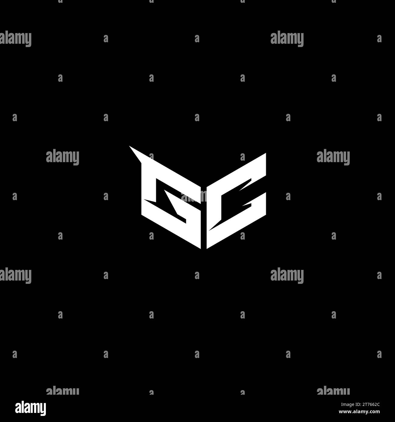 GC Premium emblem logo initial esport and gaming design concept Stock ...