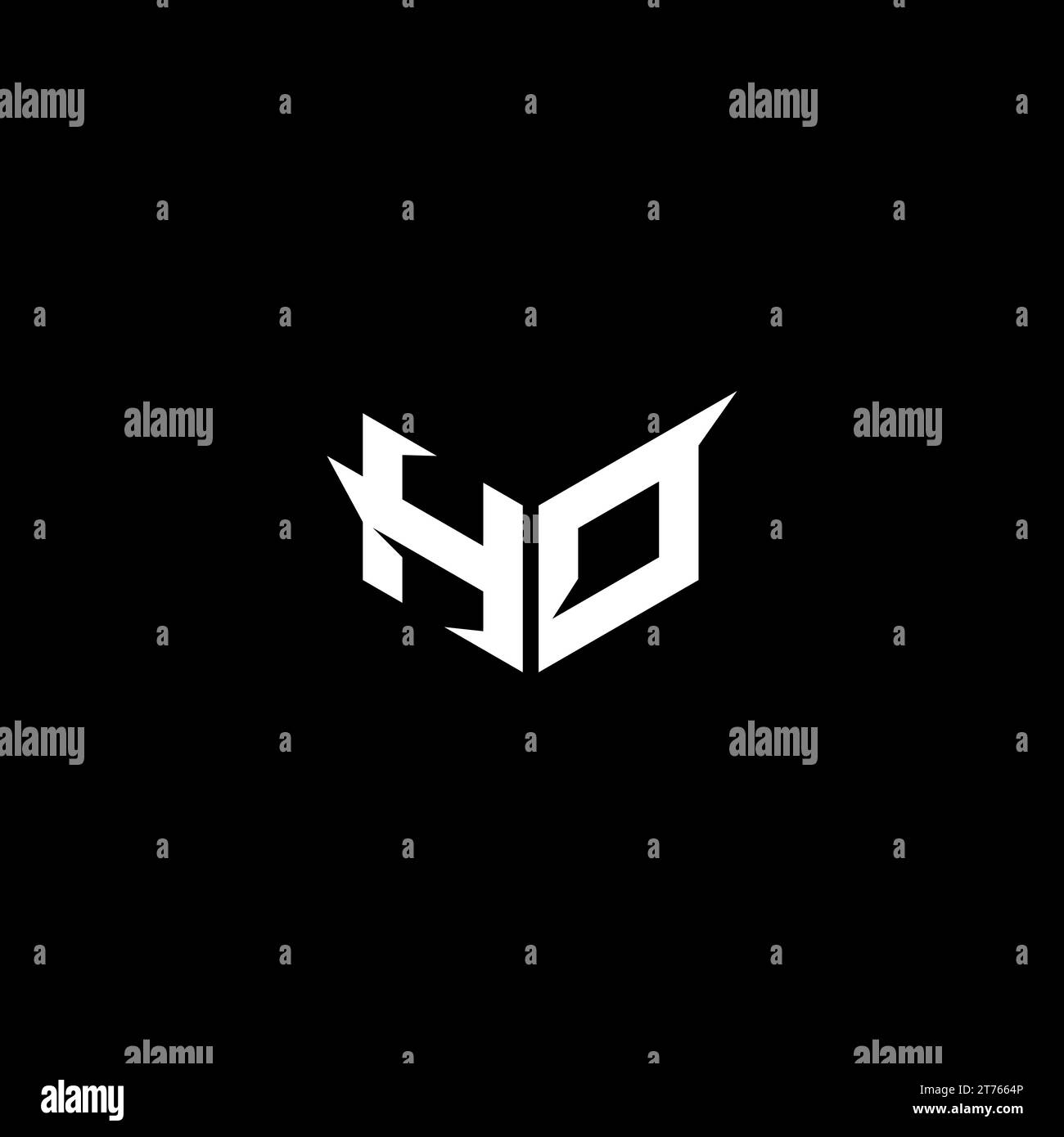 HO Premium emblem logo initial esport and gaming design concept Stock ...