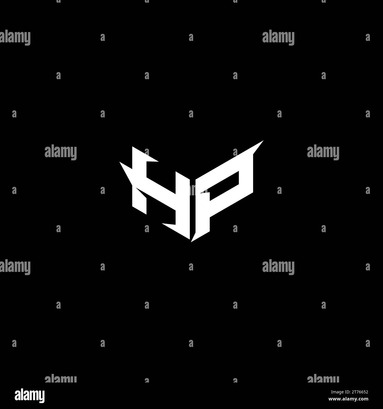 HP Premium emblem logo initial esport and gaming design concept Stock ...