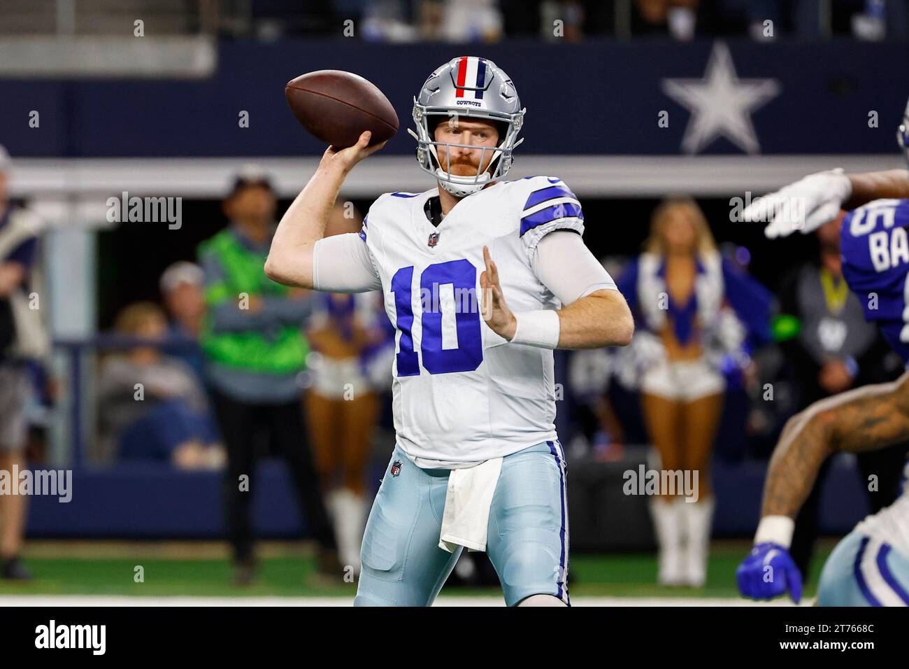 Dallas Cowboys quarterback Cooper Rush throws a pass during the second ...