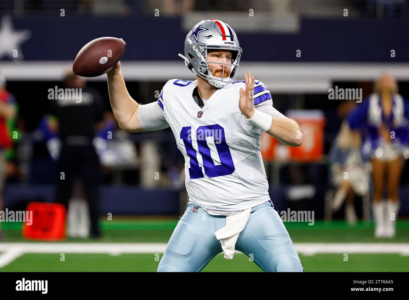 Dallas Cowboys quarterback Cooper Rush throws a pass during the second ...