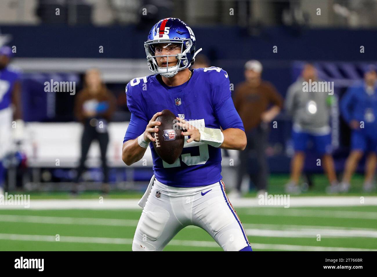 New York Giants quarterback Tommy DeVito throws a pass during the ...