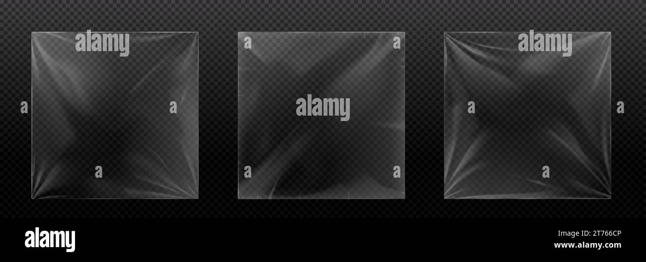 Vinyl cover with shrink effect - realistic transparent plastic package ...