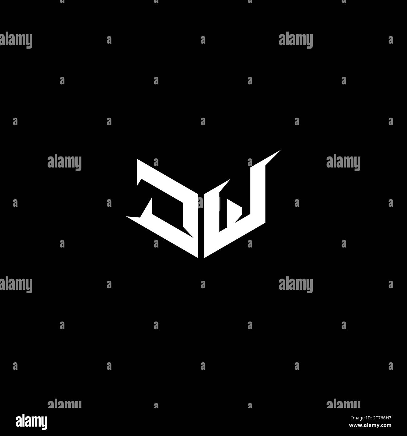 JW Premium emblem logo initial esport and gaming design concept Stock ...
