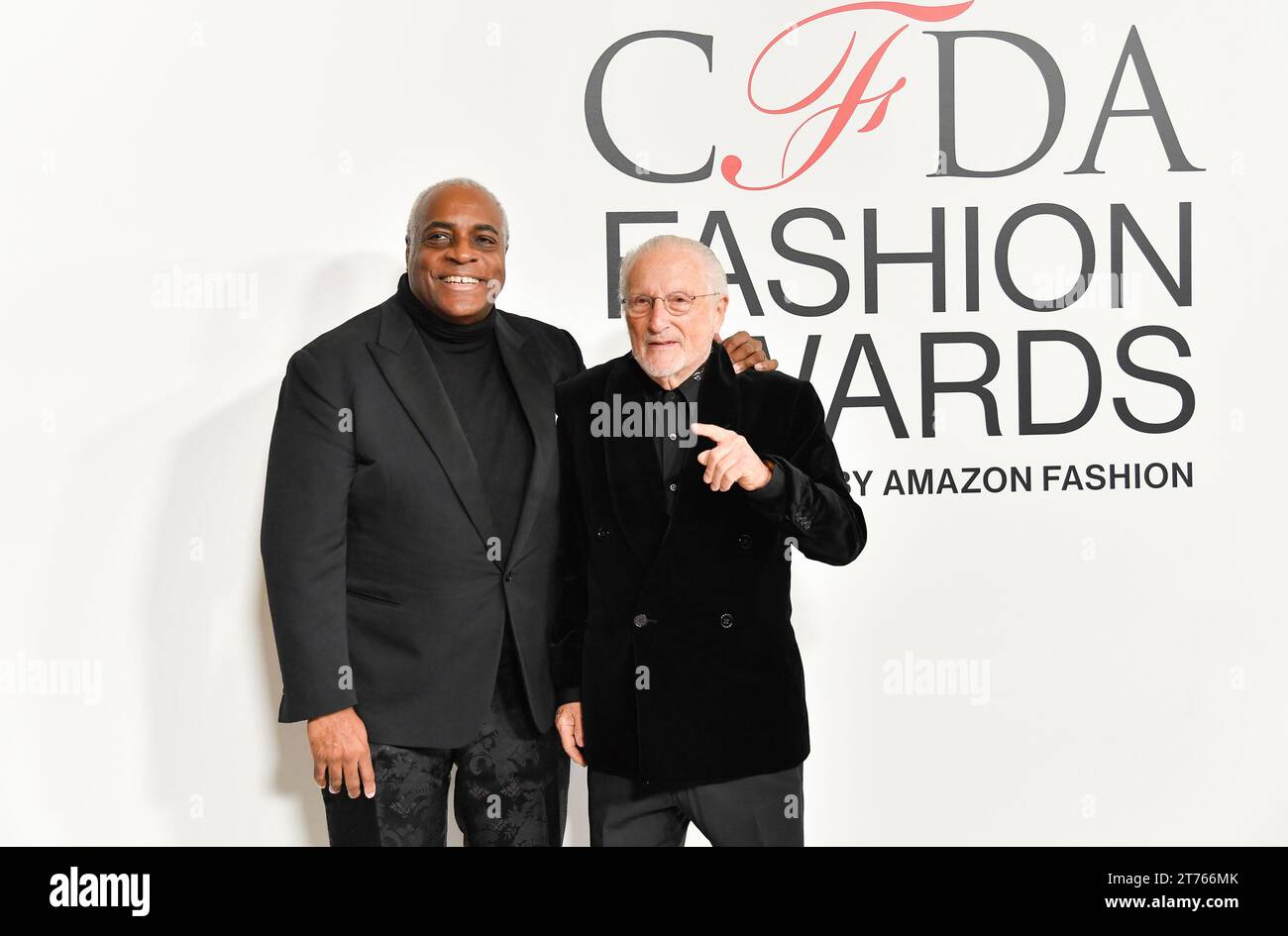 Jeffrey Banks, left, and Stan Herman attend the CFDA Fashion Awards at ...