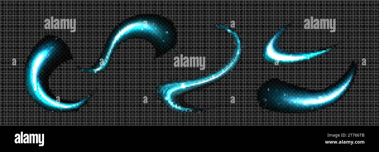 Light blue magic energy swirls isolated on transparent background ...