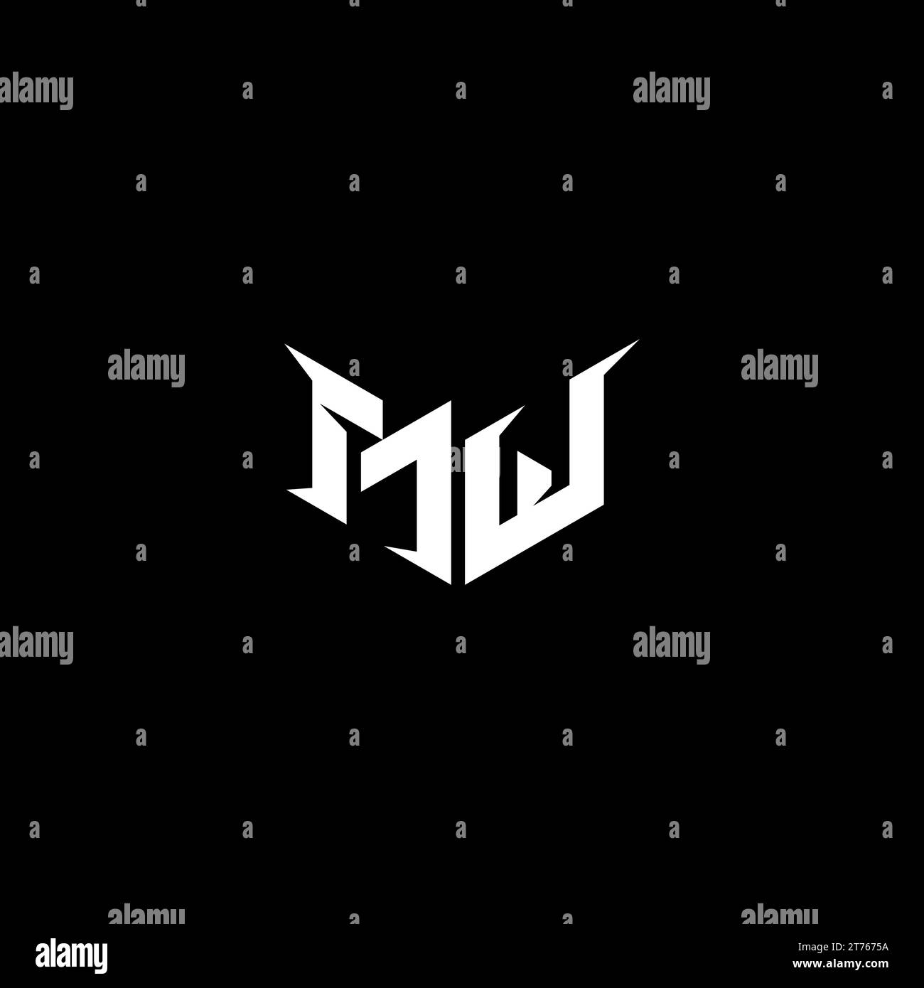MW Premium emblem logo initial esport and gaming design concept Stock ...