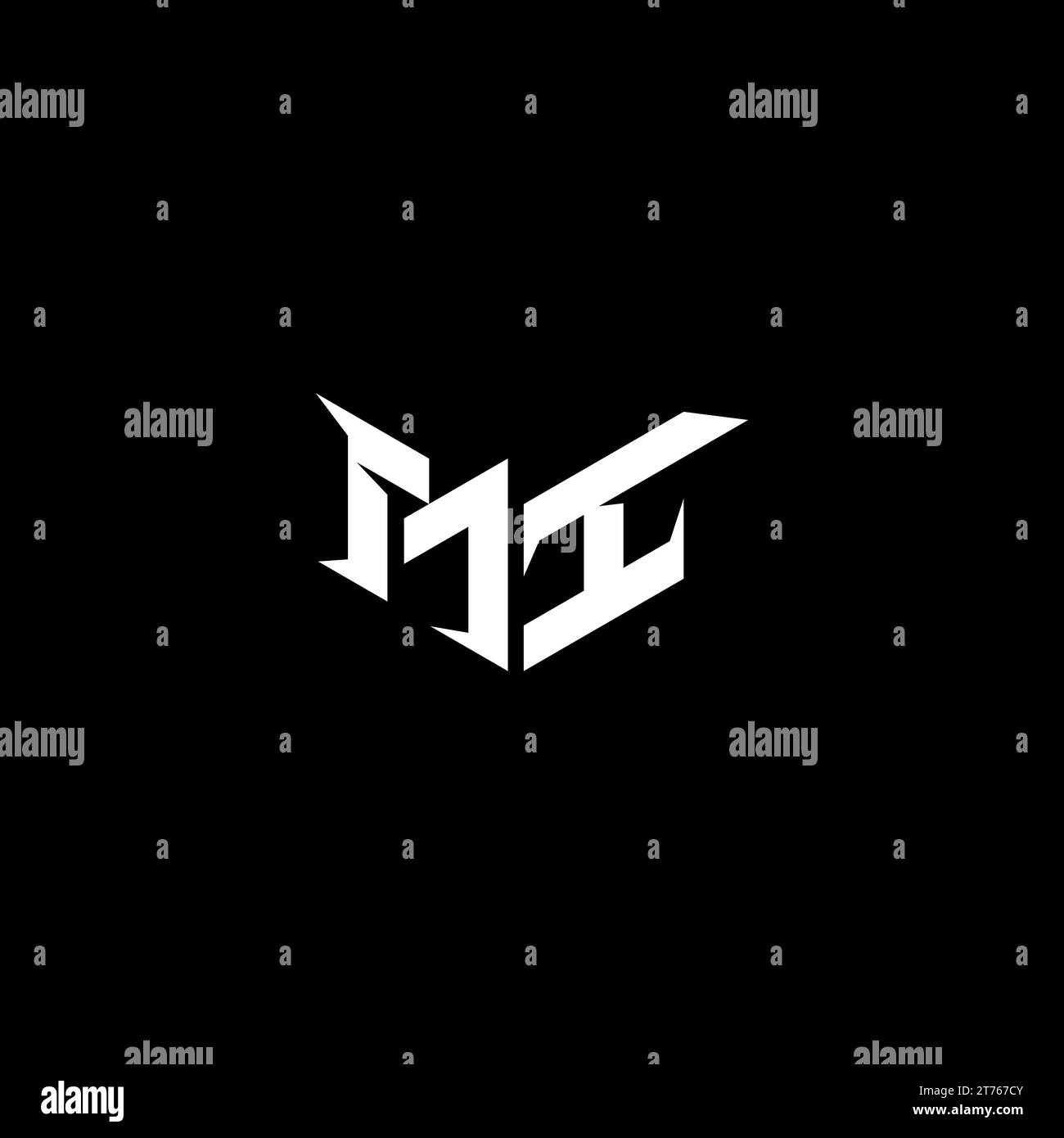 Mi minimal logo design Black and White Stock Photos & Images - Alamy