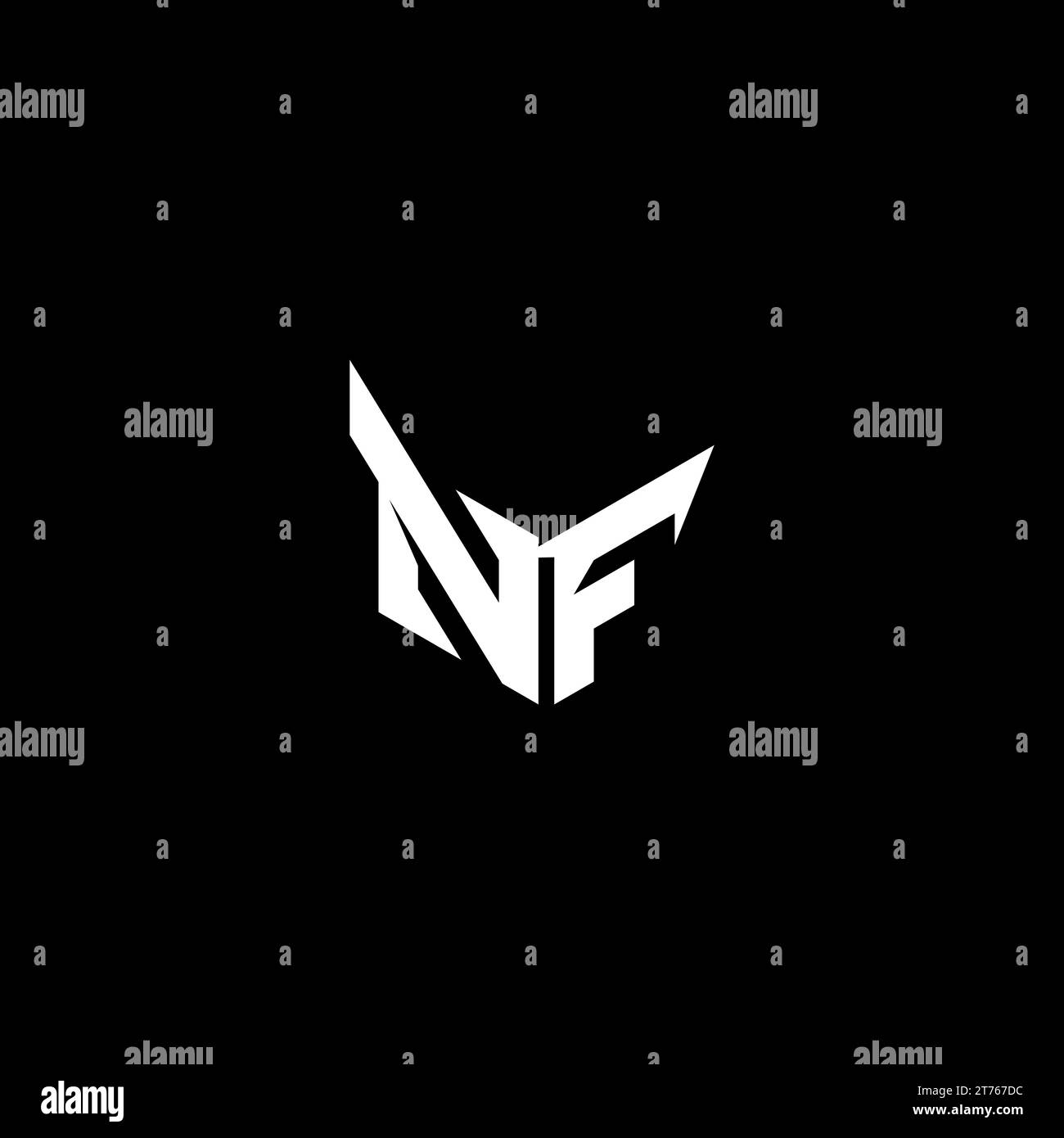 NF Premium emblem logo initial esport and gaming design concept Stock ...