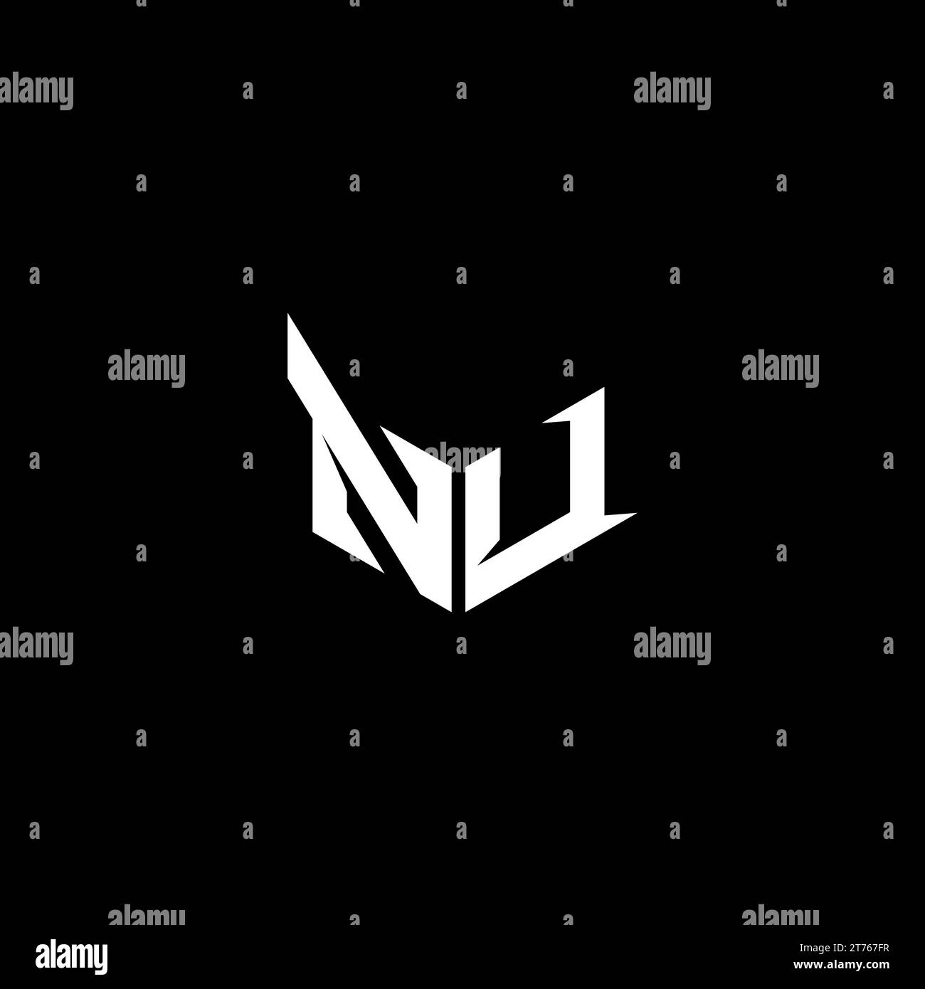 NU Premium emblem logo initial esport and gaming design concept Stock ...