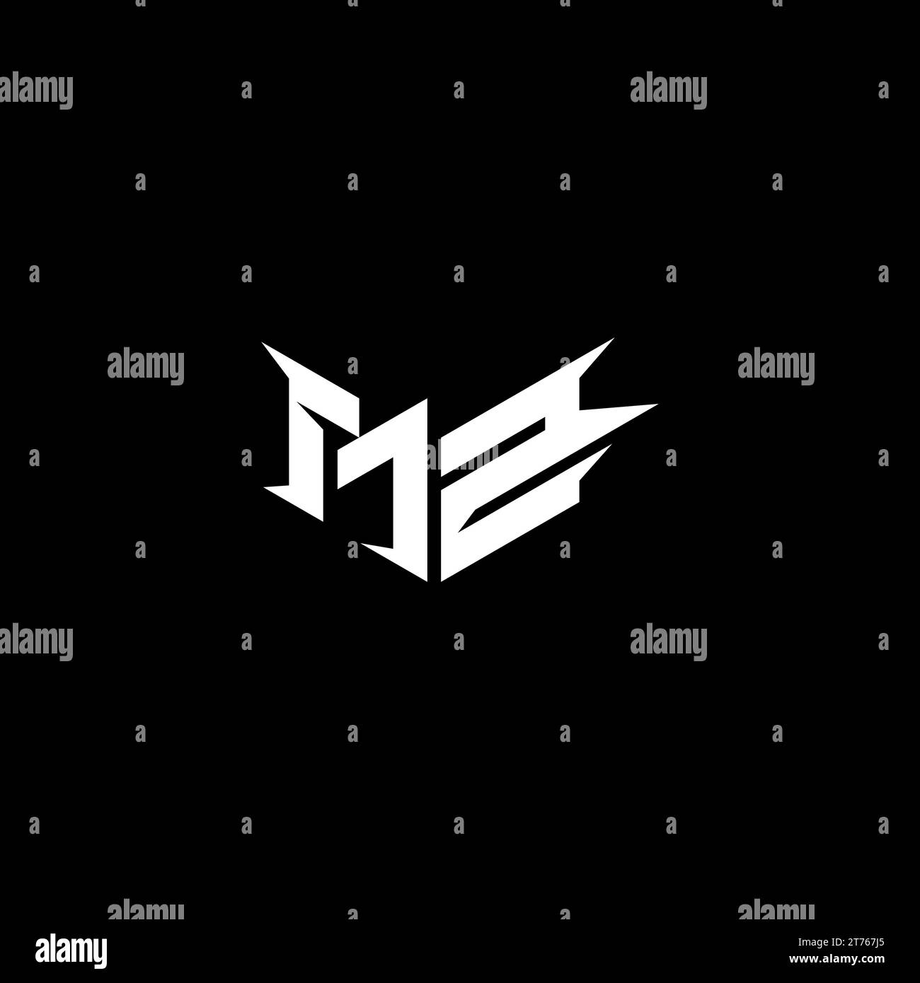 MZ Premium emblem logo initial esport and gaming design concept Stock ...