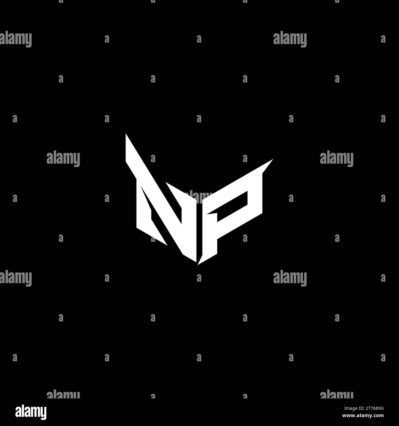 NP Premium emblem logo initial esport and gaming design concept Stock ...