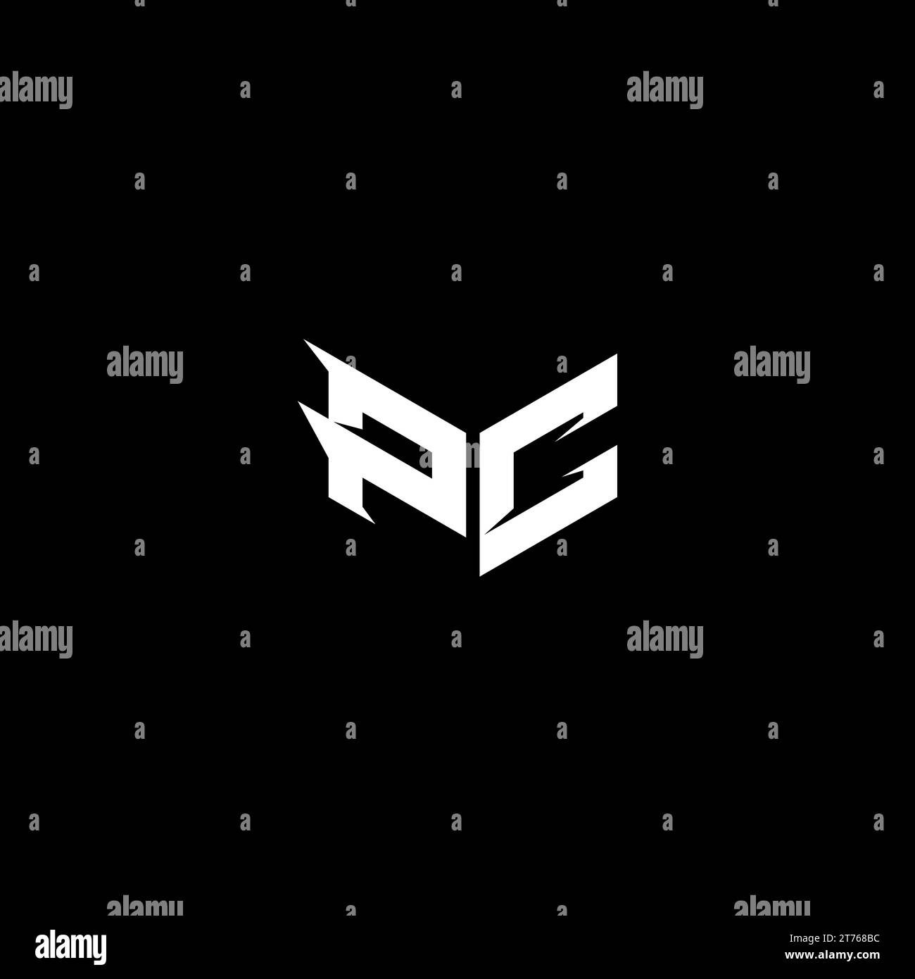 PC Premium emblem logo initial esport and gaming design concept Stock ...