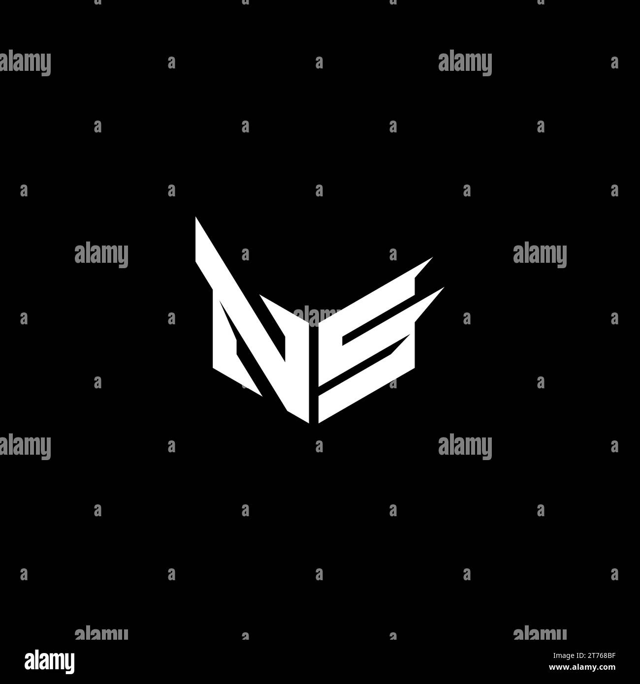 NS Premium emblem logo initial esport and gaming design concept Stock ...