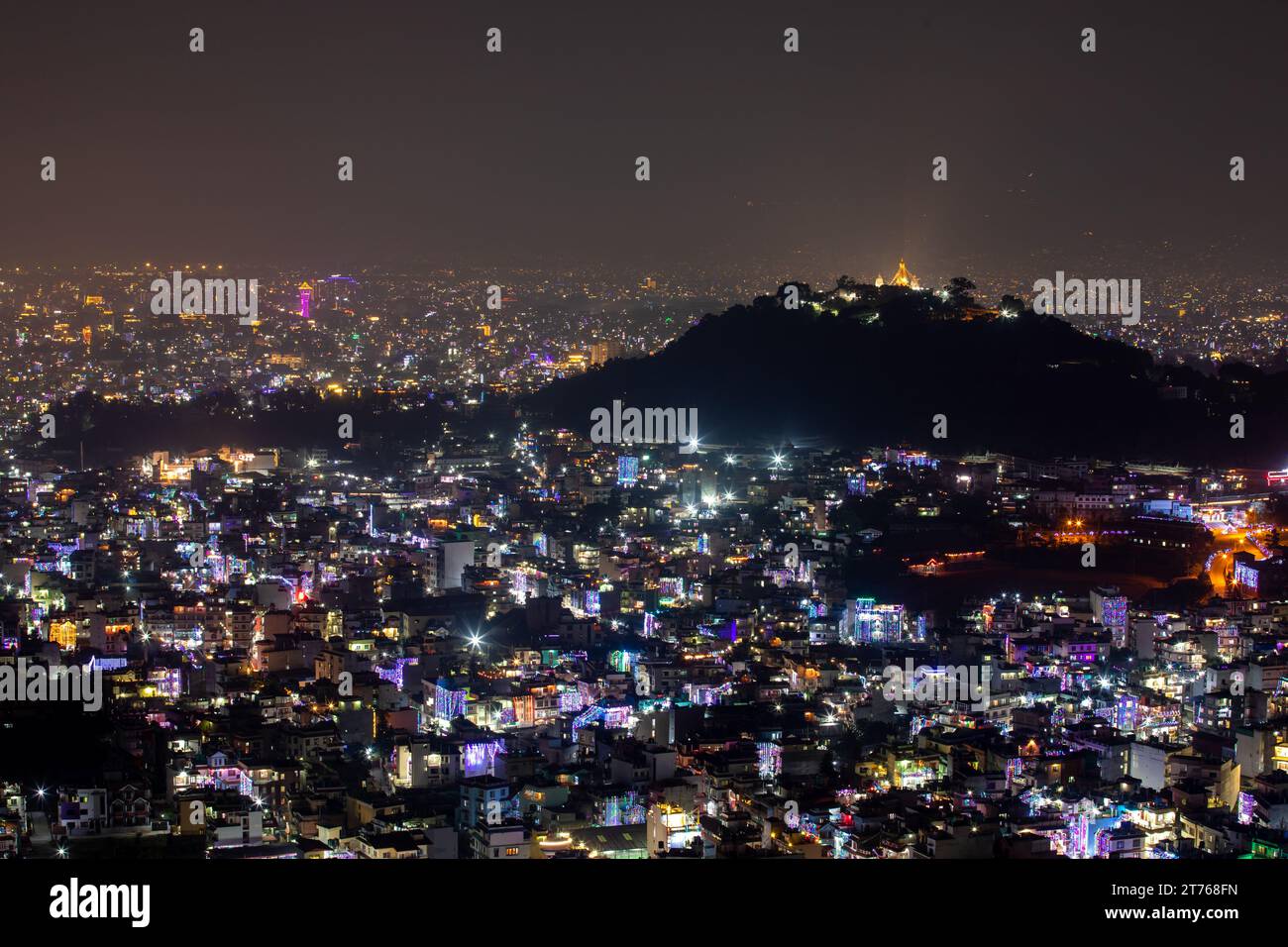 Cityscape of Kathmandu valley during Tihar Festival 2023 Stock Photo ...