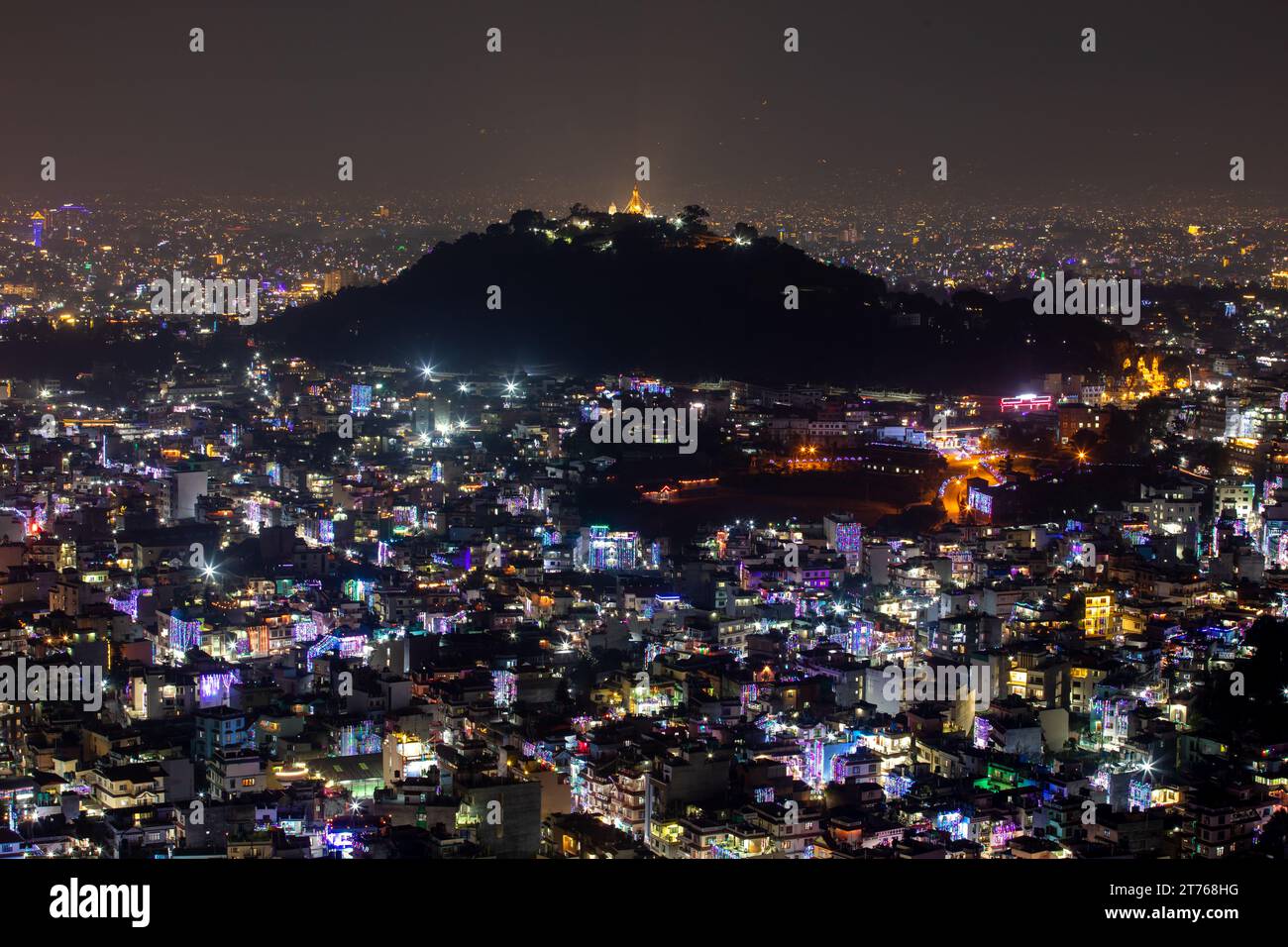 Cityscape of Kathmandu valley during Tihar Festival 2023 Stock Photo ...