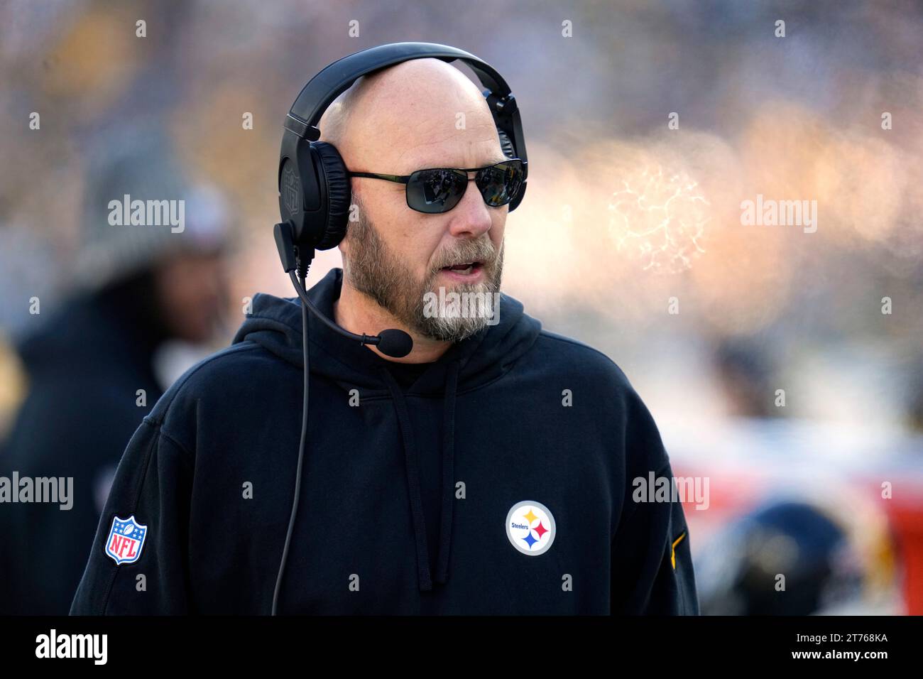 Pittsburgh Steelers offensive coordinator Matt Canada stands on the ...