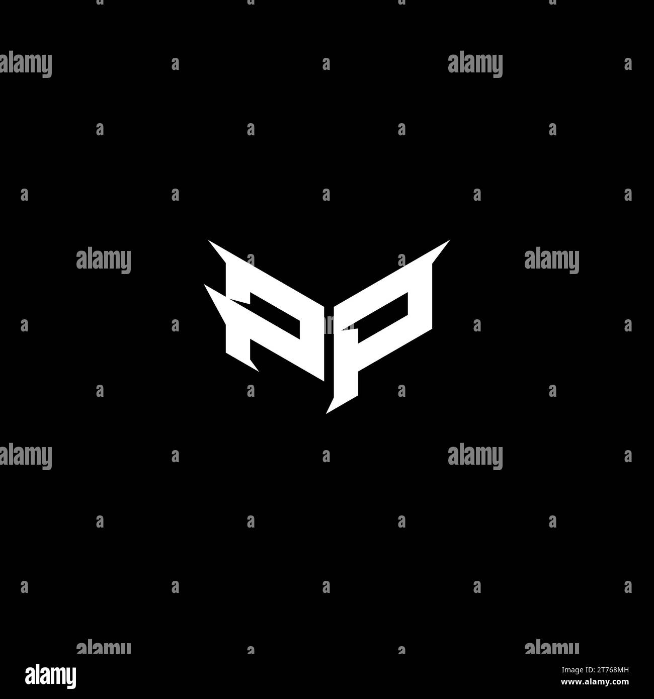 PP Premium emblem logo initial esport and gaming design concept Stock ...