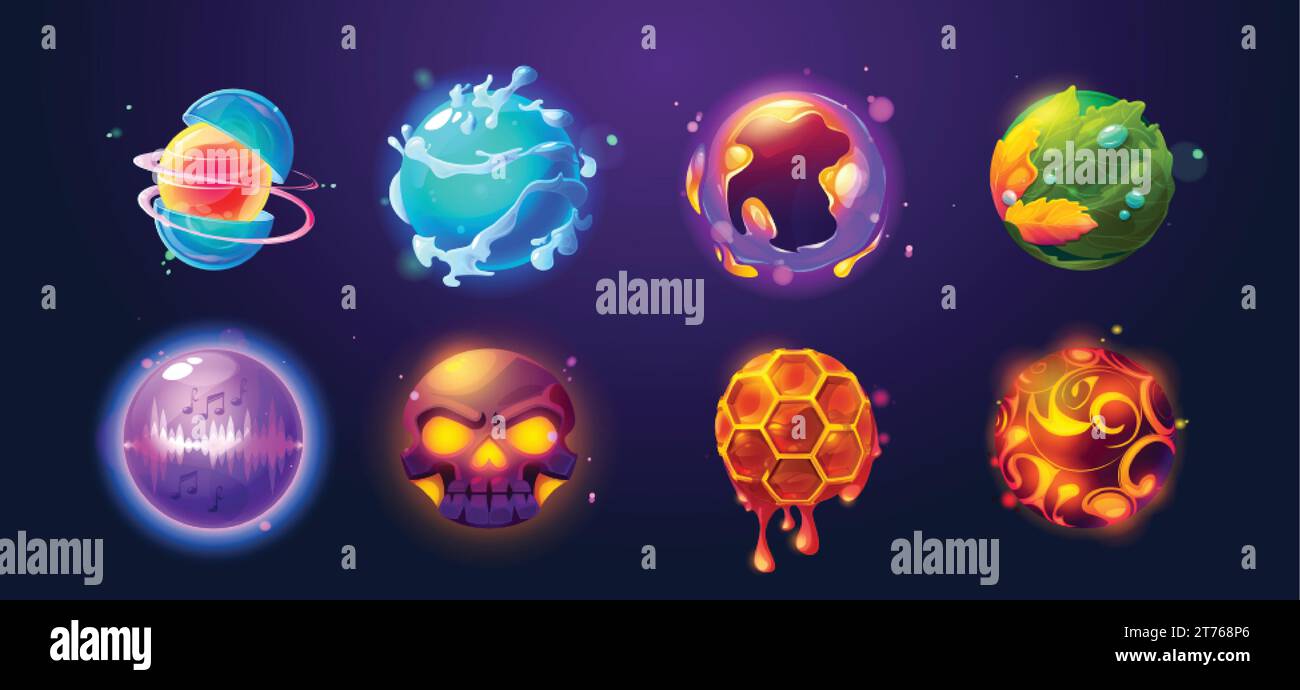 Vector magic energy ball orb icon for fantasy cartoon game. Wizard ...