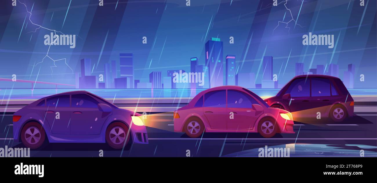 Lightning against city skyline Stock Vector Images - Alamy